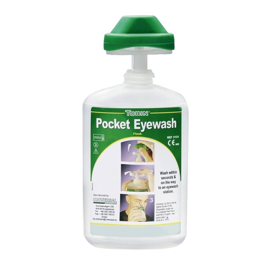 Botella Lavaojos Tobin de bolsillo 200 ml - Solución Salina – Underwork