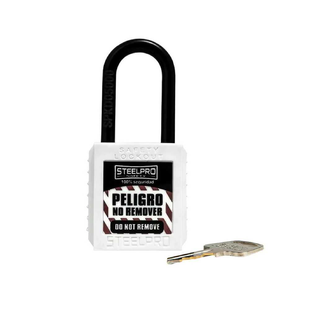 Candado Steelpro Dieléctrico Blanco – Seguridad LOTO Industrial