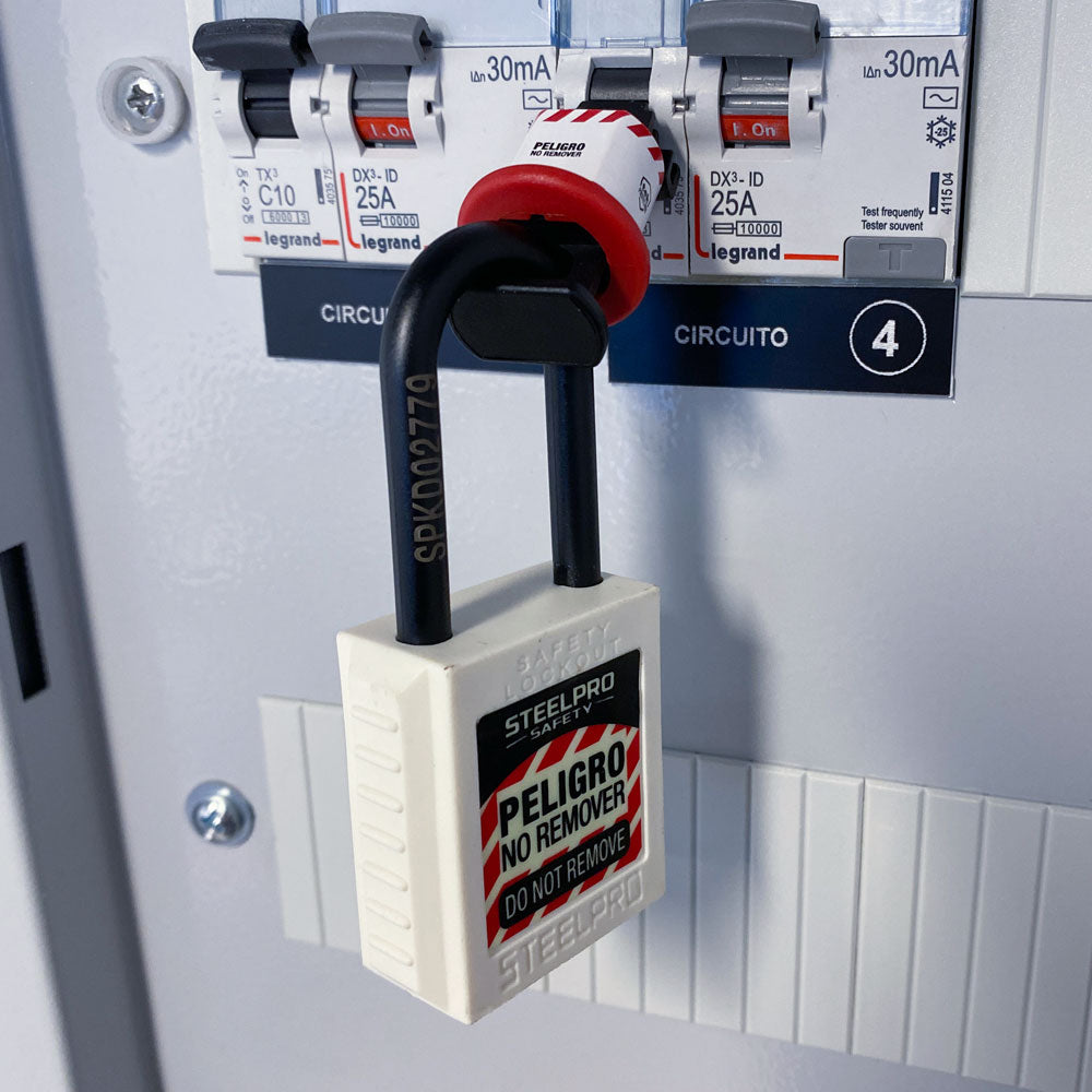 Candado Bloqueo Dieléctrico Blanco - Lock Out - Bloqueo eléctrico ...